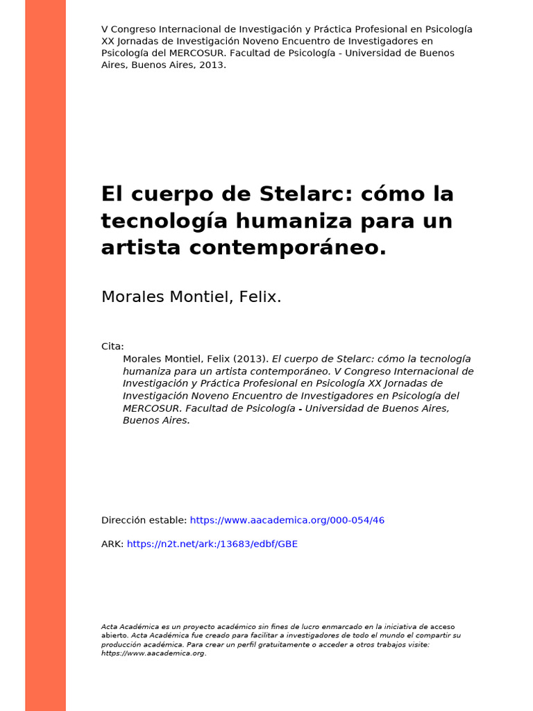 Cuerpo y Tecnología en Stelarc | PDF | Science