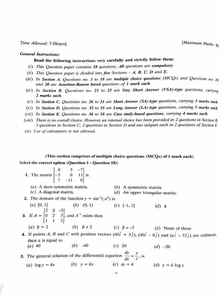 Preboard paper 2024-25 | PDF | Applied Mathematics | Mathematical Analysis