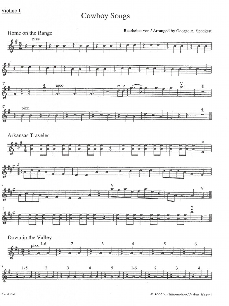 Cowboy Songs Violín 1 | PDF