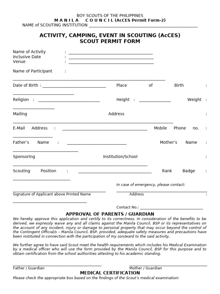 AcCES-Form-Scouts | PDF