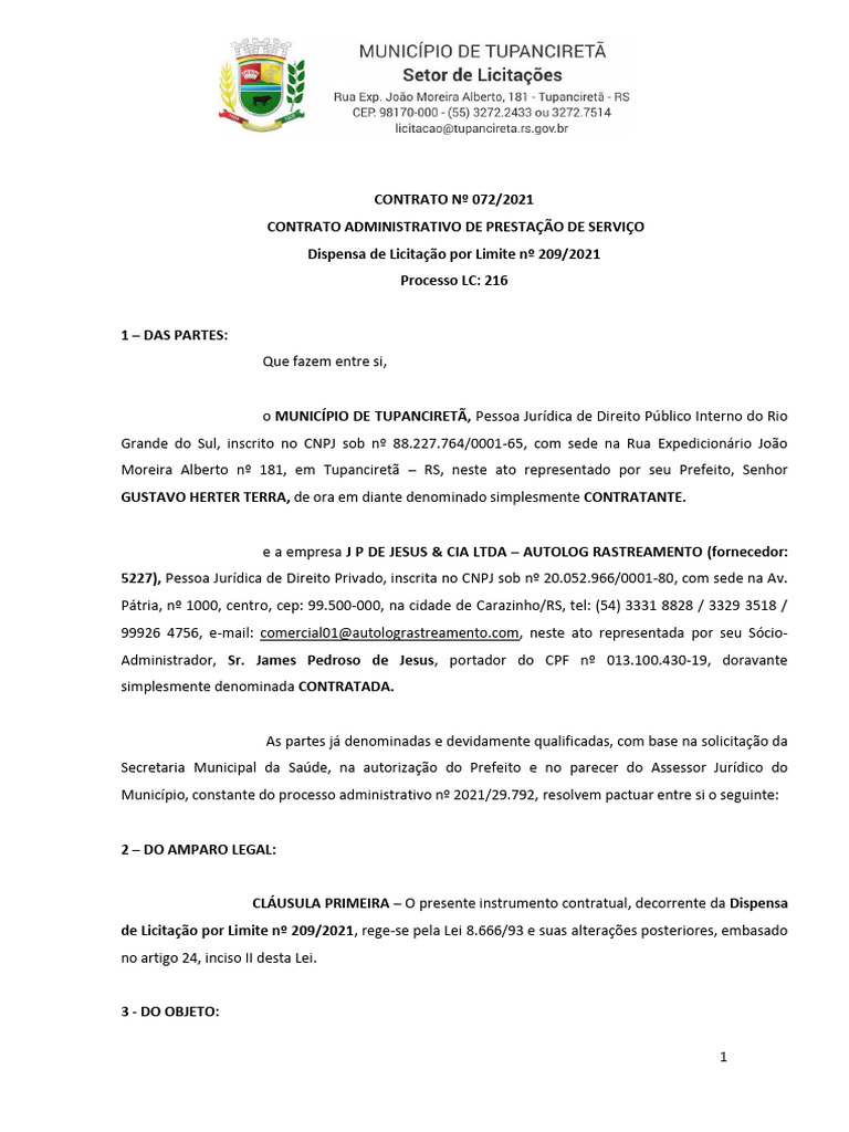 Contrato - 2021 - 72 - 0contrato 72 - Autolog | PDF | Tempo | Celulares