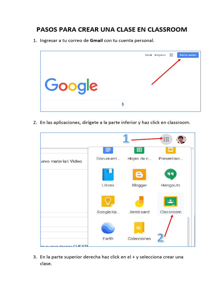 Cómo Crear una Clase en Classroom | PDF