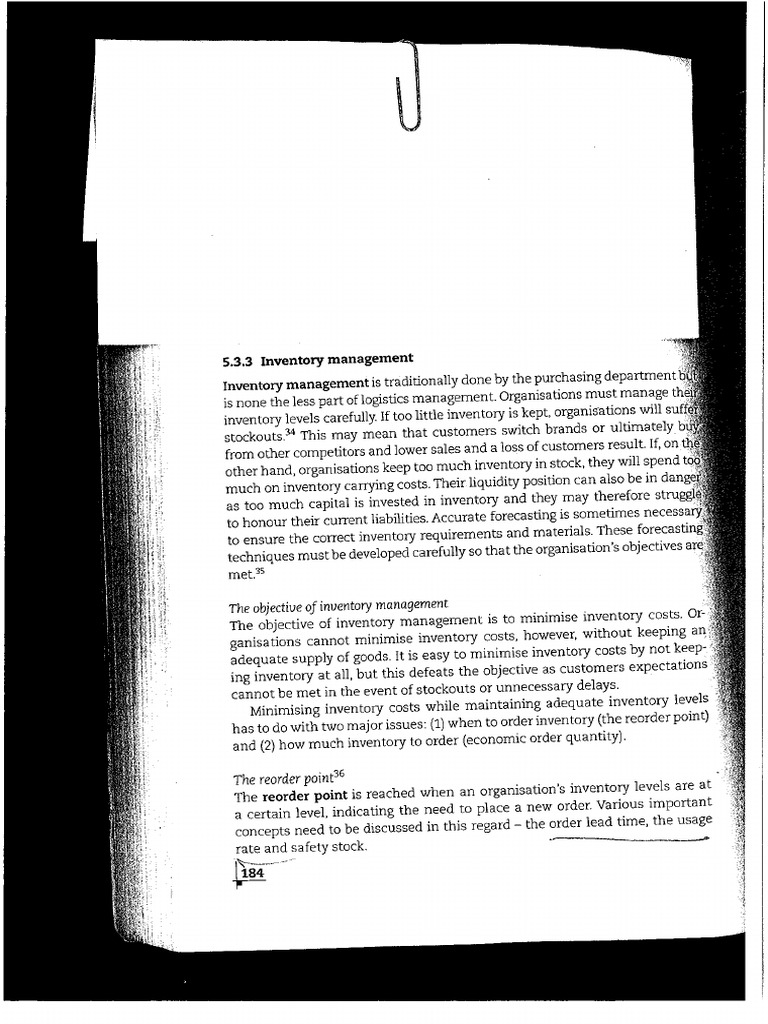 MKT 202 - Inventory Management Notes | PDF