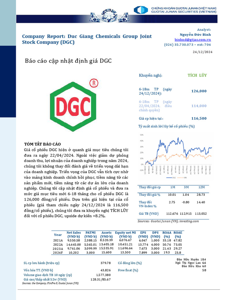 DGC Khuyen Nghi Tich Luy Voi Gia Muc Tieu 126 000 Dong Co Phieu - 20241227133434 | PDF
