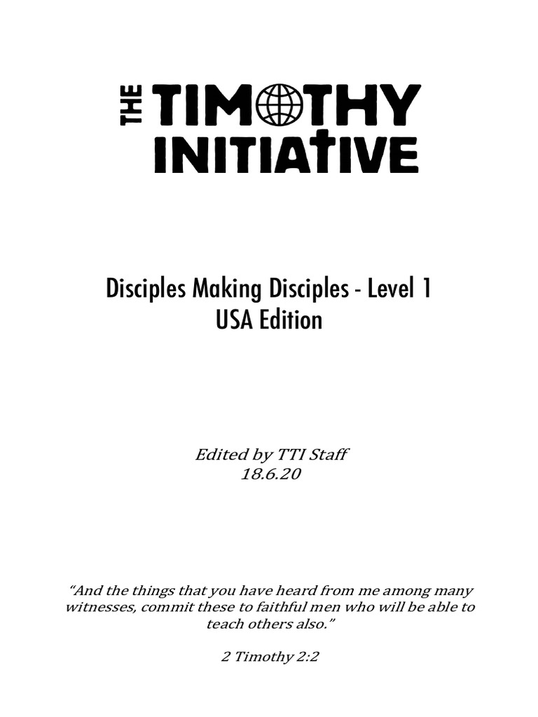 (TTI) Level 1 | PDF | Jesus | Disciple (Christianity)