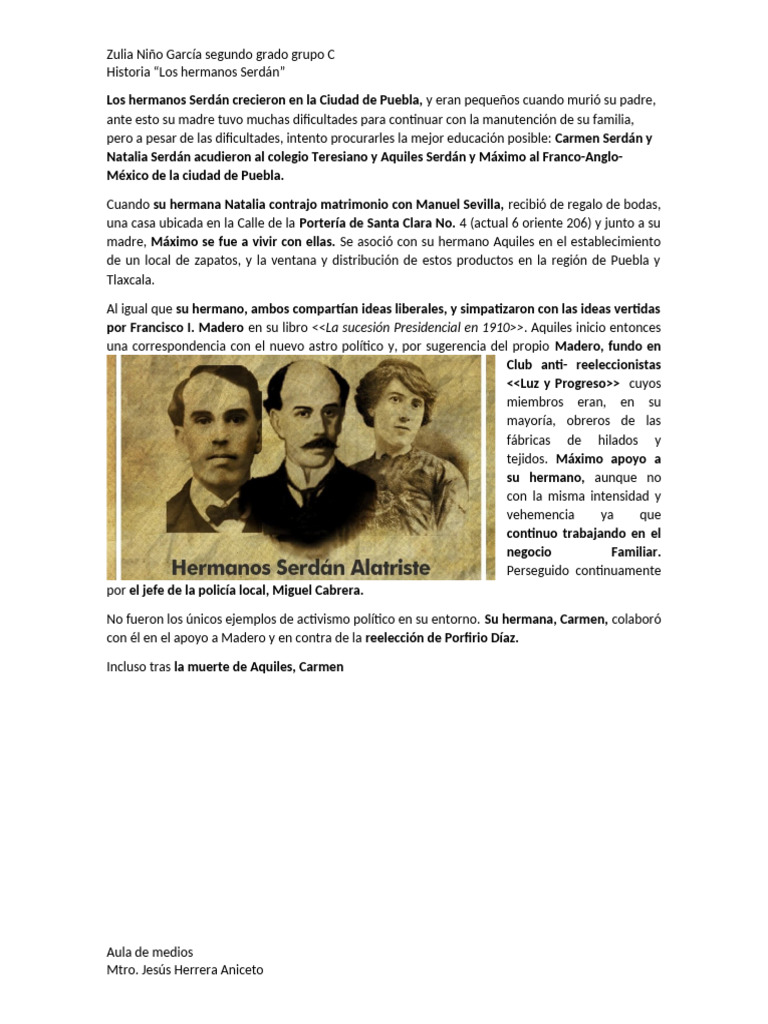 Los Hermanos Serdan | PDF | México | revolución mejicana