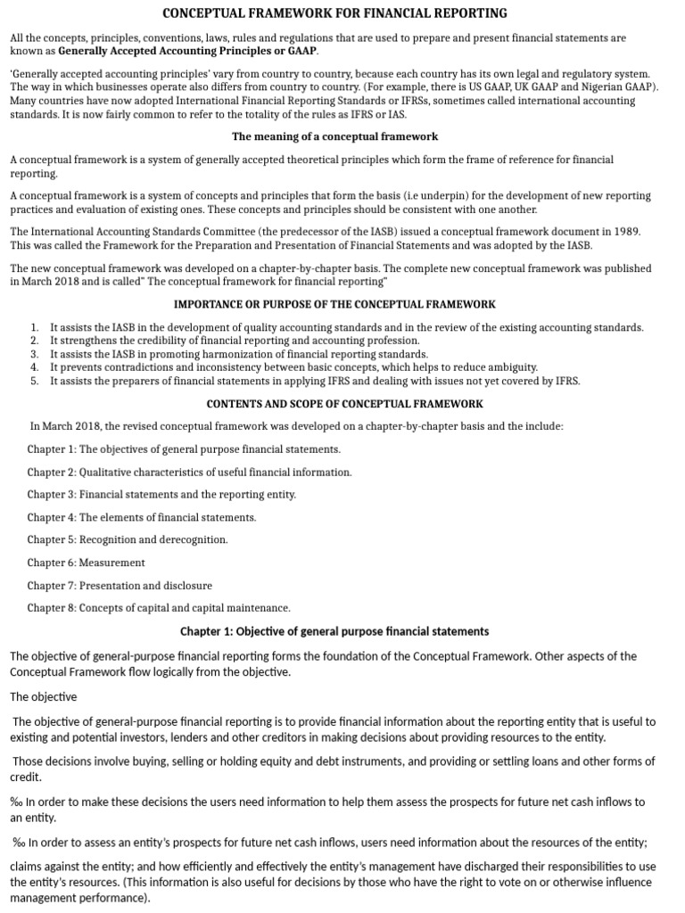 Conceptual Framework For Financial Reporting Pdf International