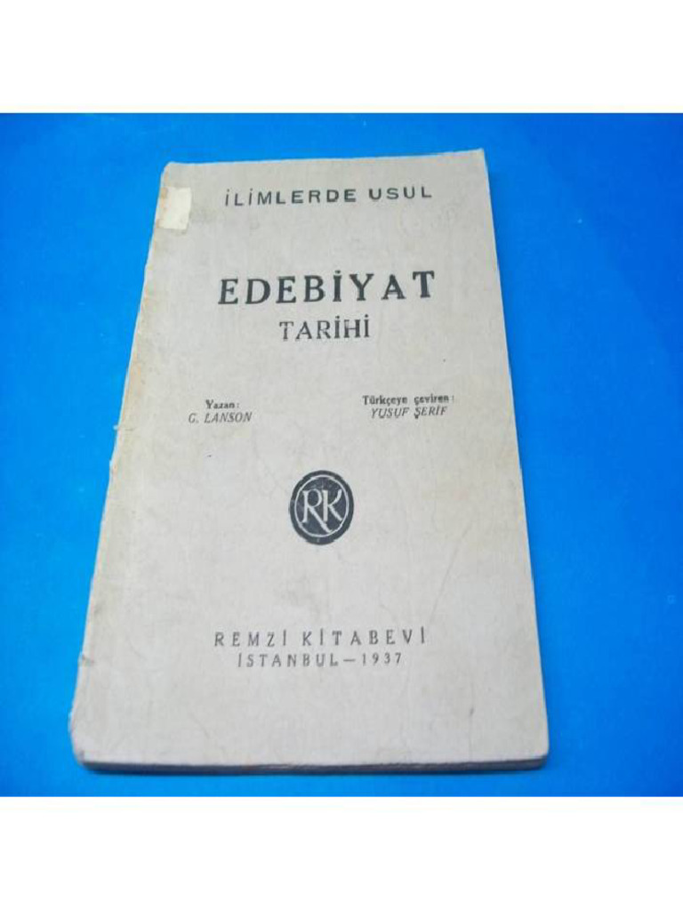 Lanson-Gustave Lanson-Hoca-Edebiyat Tarihi I - Yusuf Şerif | PDF