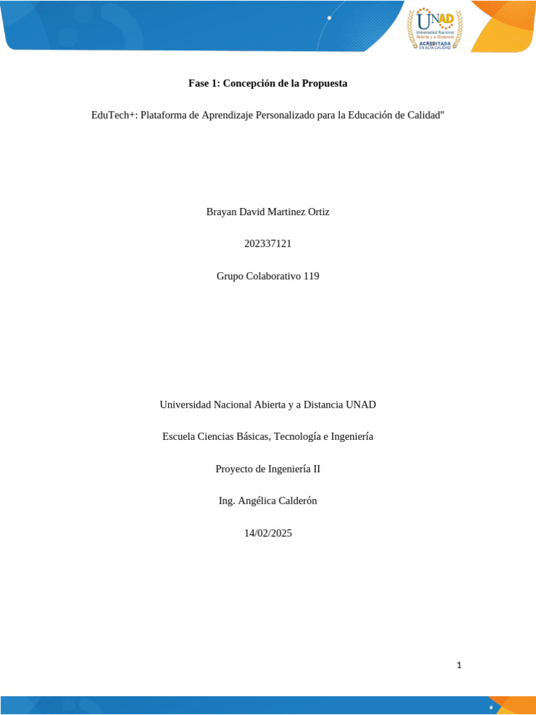 Tarea 1- Brayan Martinez - Descripción Del Proyecto Tecnológico | PDF | Enseñando | Inteligencia ...
