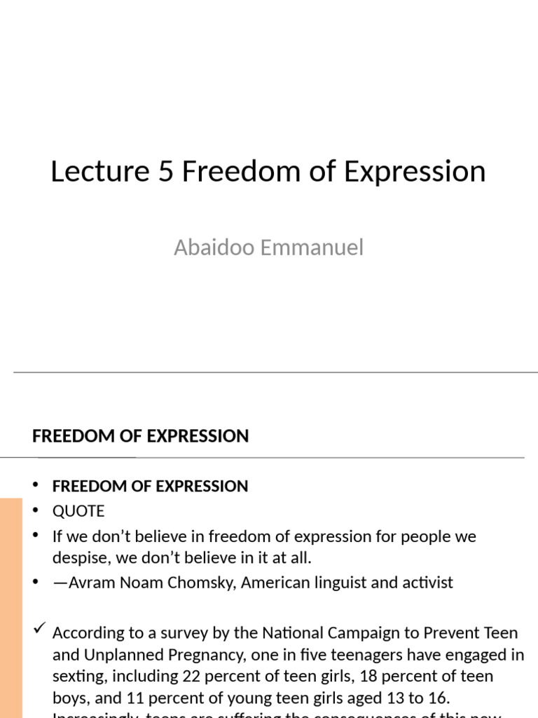 Lecture 5 Freedom of Expression - Copy_015025 | PDF | First Amendment ...