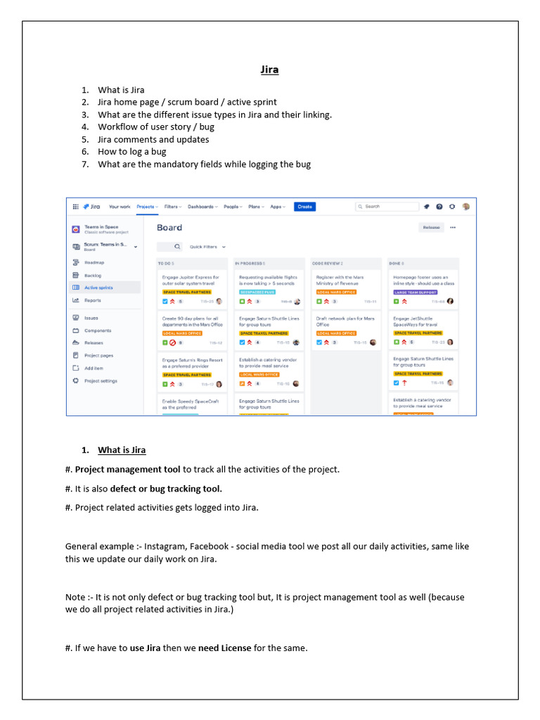 Jira Guide: Issues, Workflow, and Bug Logging | PDF | Software Industry | Software Development