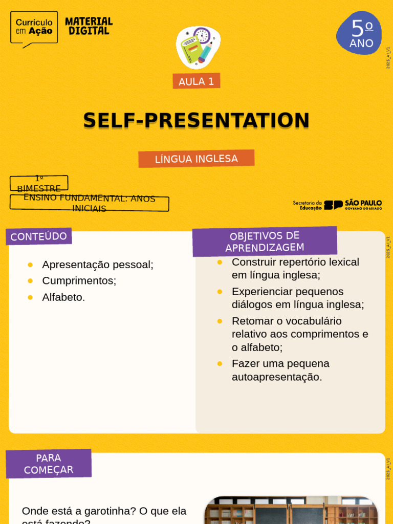 1 - SELF-PRESENTATION (v2) | PDF | Linguística