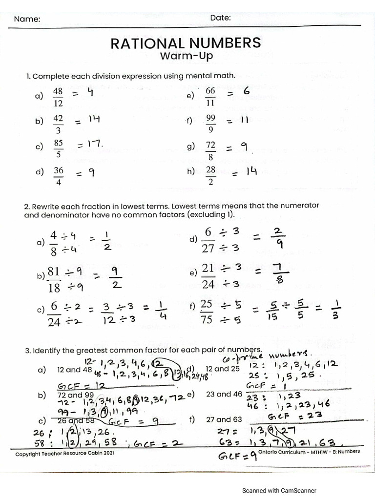 Rational Numbers Question and Solution 2 | PDF