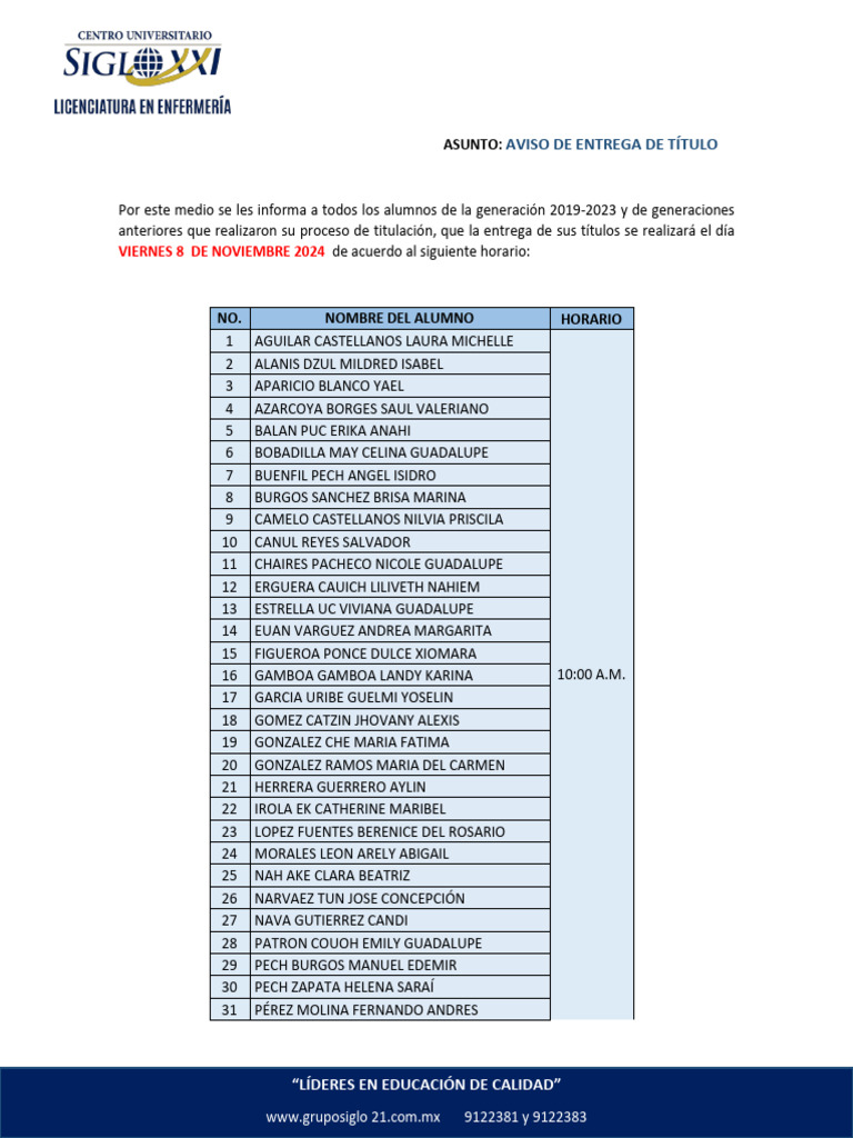 Aviso de Entrega de Titulos 2024 | PDF