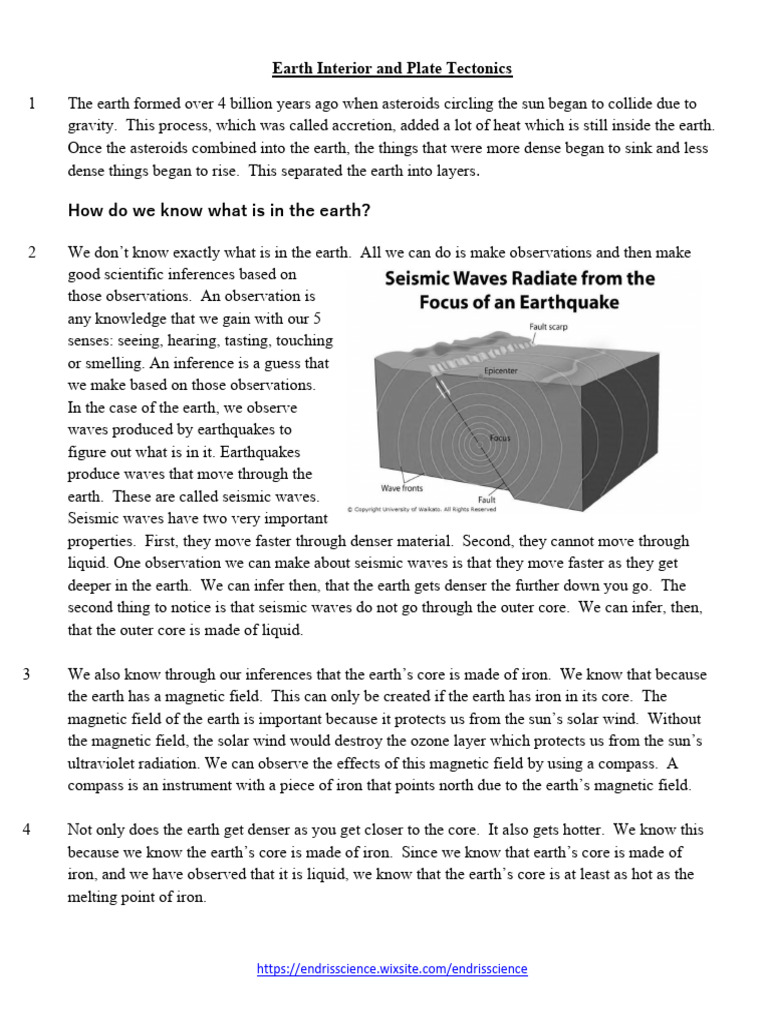How Do We Know What Is in The Earth?: Earth Interior and Plate ...