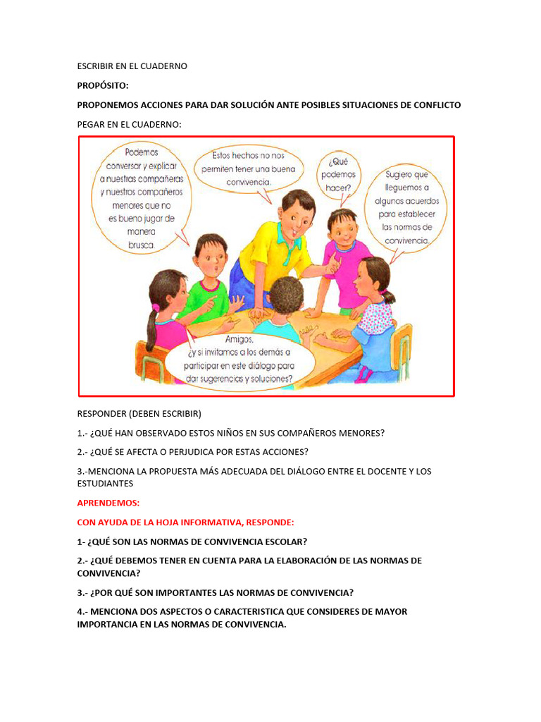 ESCRIBIR EN EL CUADERNO | PDF