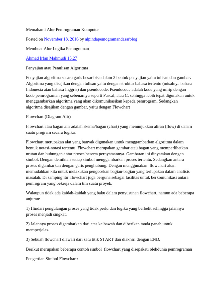 Memahami Alur Pemrograman m2 | PDF