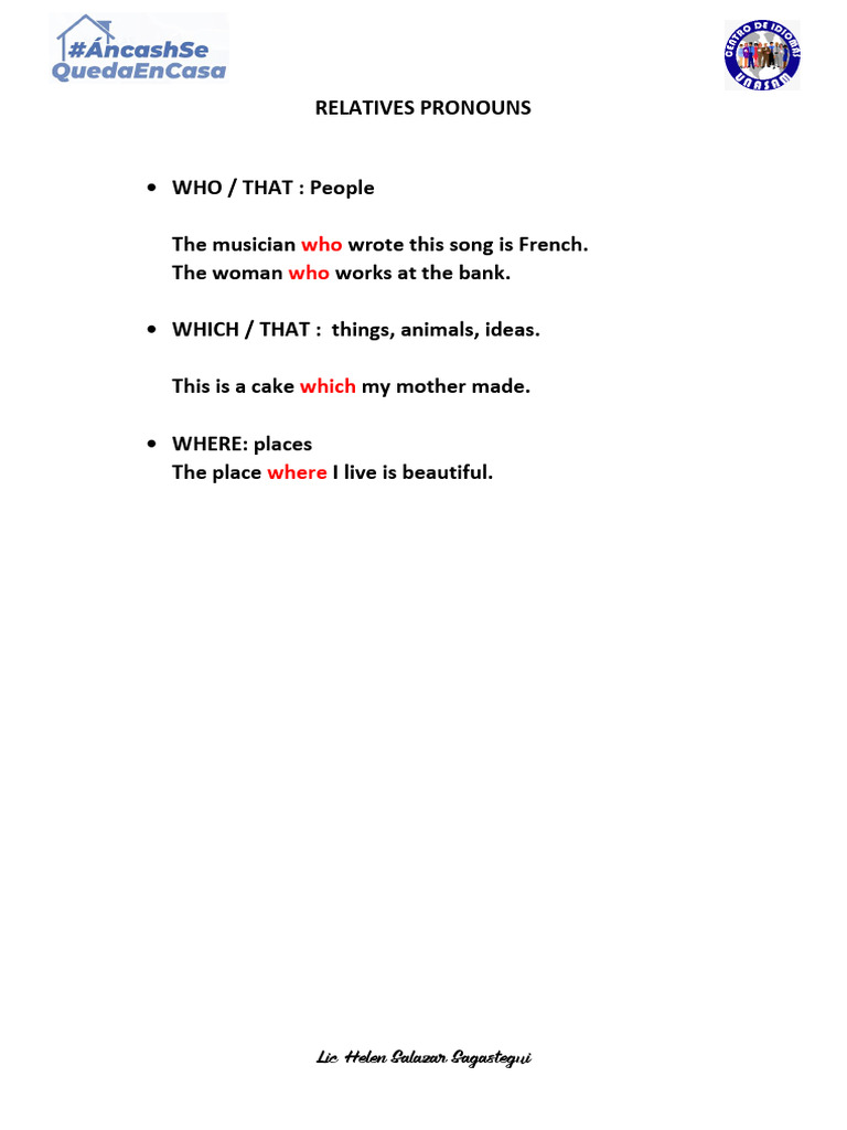 Relatives Pronouns | PDF