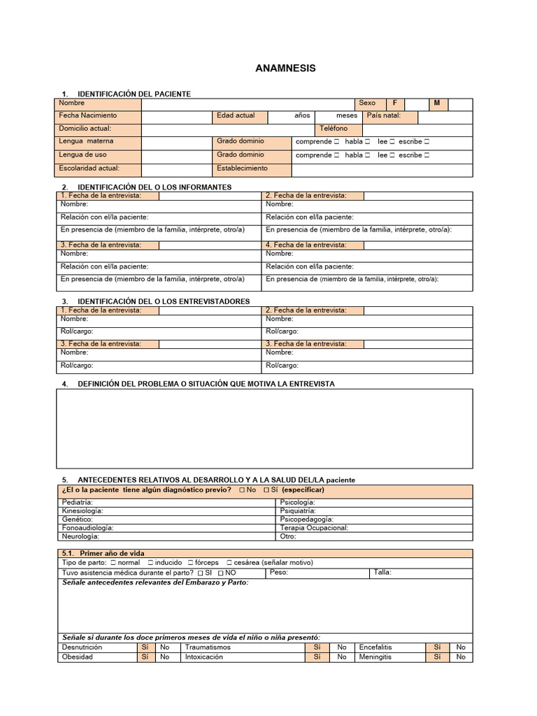 Anamnesis | PDF | Trastorno mental | Comportamiento