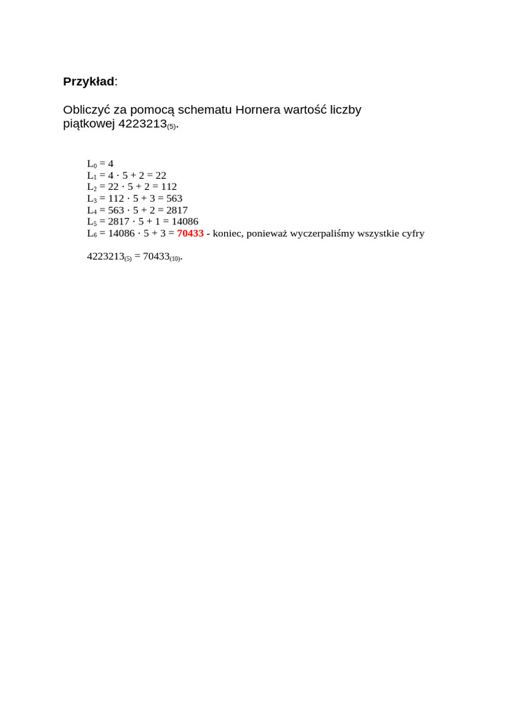 Schemat HORNERA | PDF