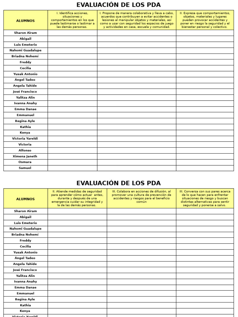 Evaluacion de Los Pda | PDF