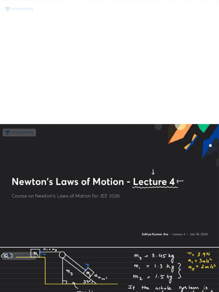 Newtons Laws of Motion - Lecture 4 With Anno 1738957259860 | PDF