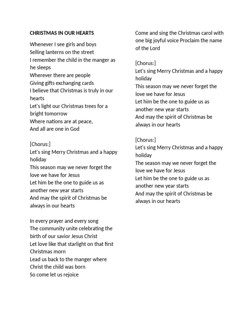 Christmas in Our Hearts | PDF