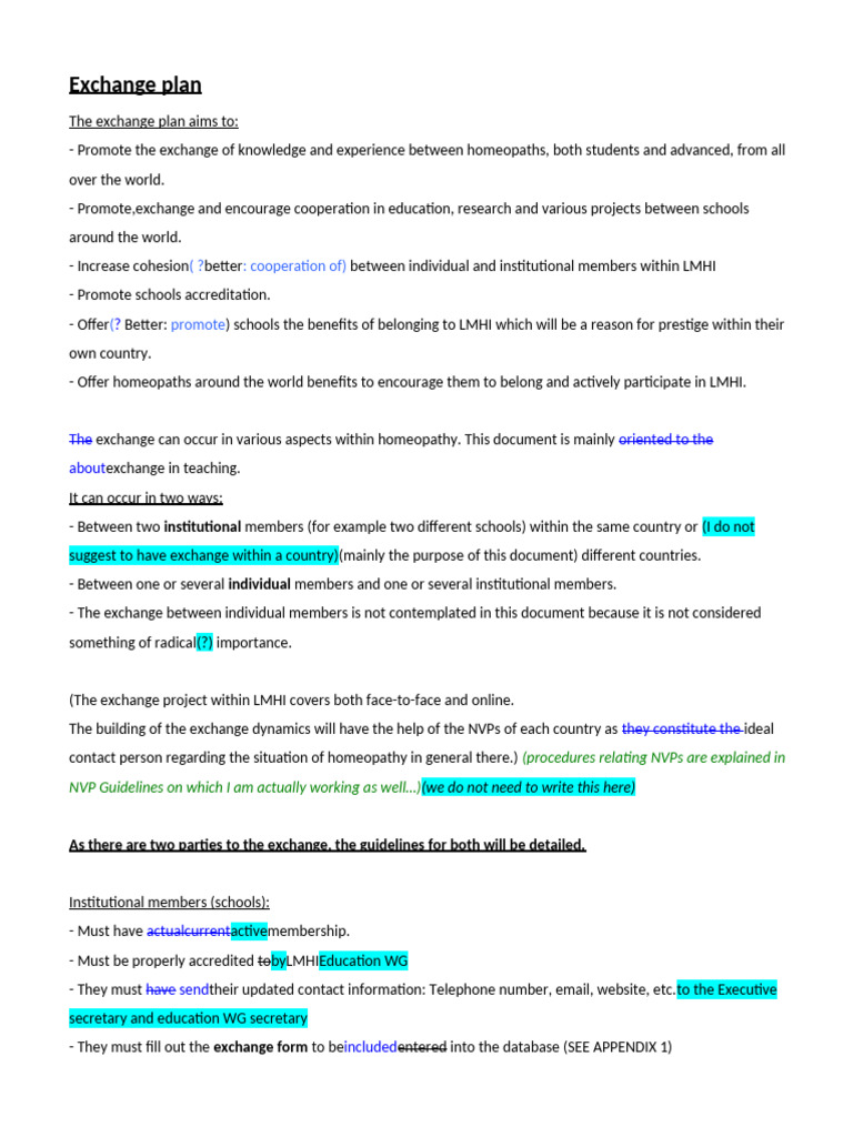 Student Exchange PRG Procedures - Alt 23 Jan | PDF | Homeopathy