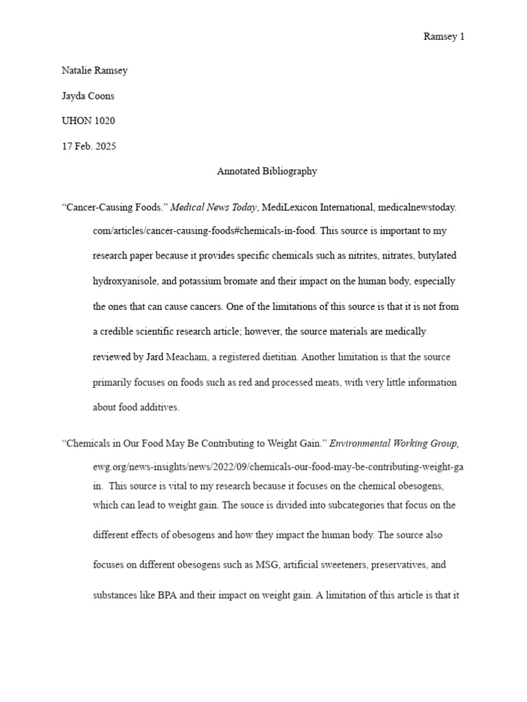 Annotated Bibliography | PDF | Cancer