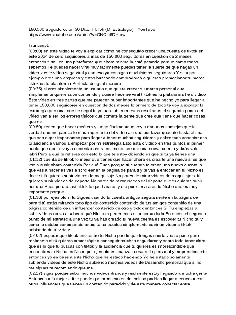 VIDEO - 150.000 Seguidores en 30 Días TikTok (Mi Estrategia) - Alex ...