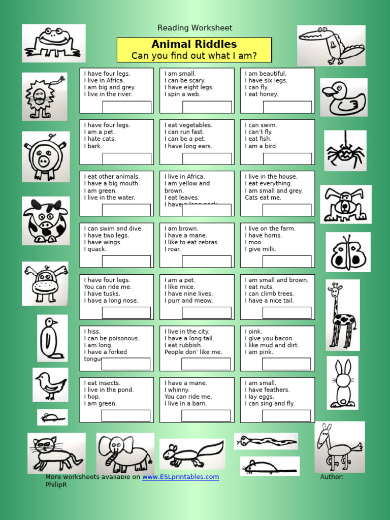 Animal Riddles 1 Easy | PDF | Lion | Zoology