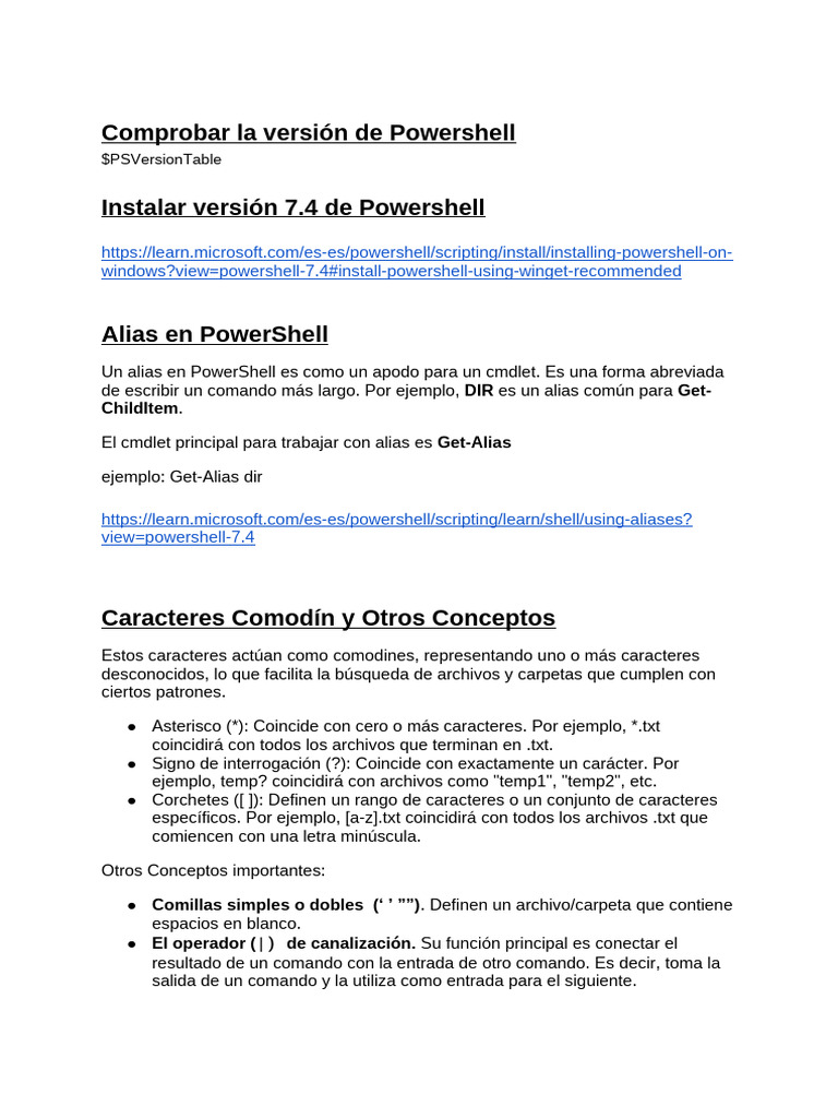 Guía Completa de Comandos PowerShell | PDF | Archivo de computadora ...
