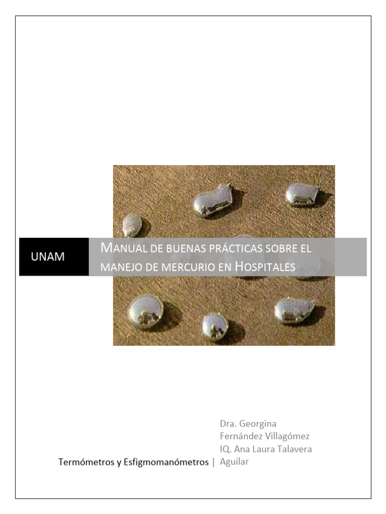 Manejo Seguro de Mercurio en Hospitales | PDF | Mercurio (Elemento ...