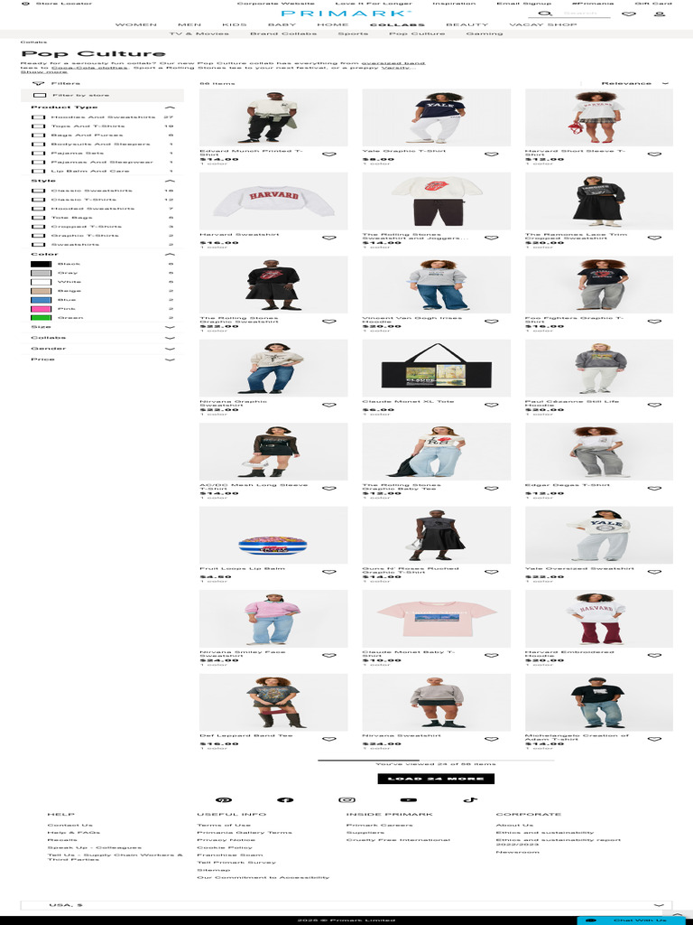 Pop Culture Clothing Pop Culture Collabs Primark | PDF | T Shirt | Clothing