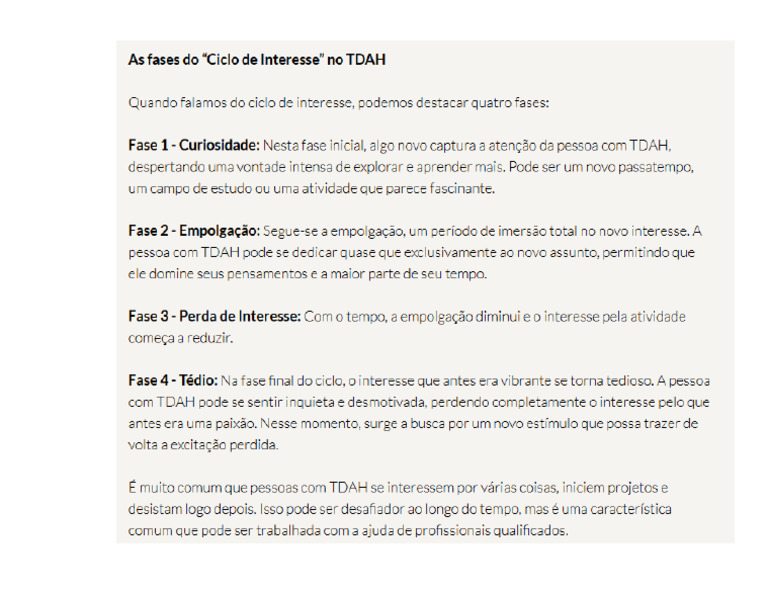 sintomas e o que é TDHA | PDF