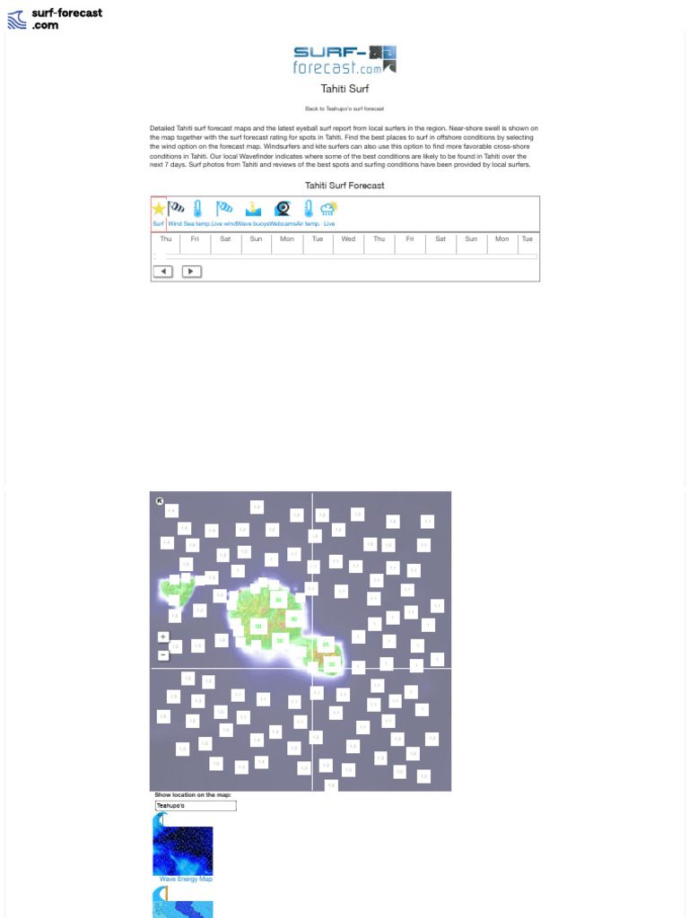Tahiti Surf Forecast and Eyeball Surf Report | PDF | Hydrography | Earth Sciences