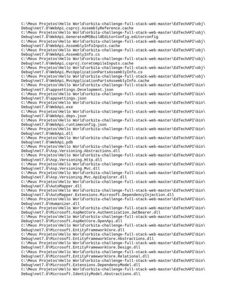 WebApi Csproj FileListAbsolute | PDF | Postgre Sql | Computer Science