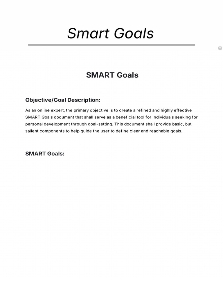 SMART Goals Template | PDF