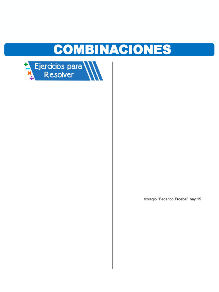 Combinaciones para Segundo Grado de Secundaria | PDF