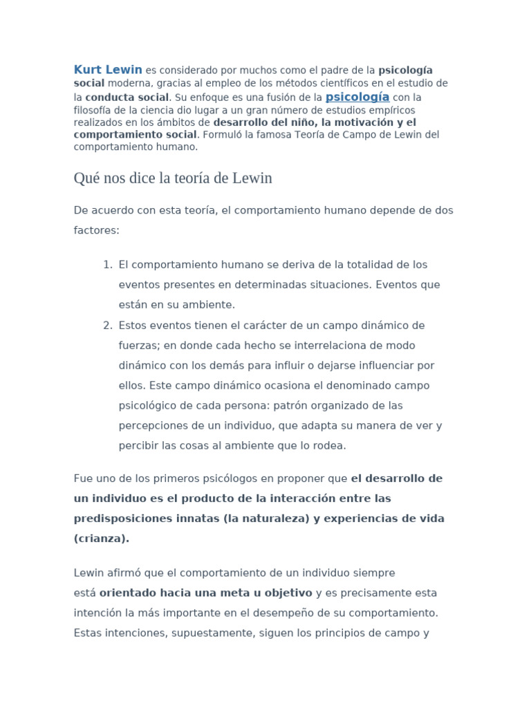 Kurt Lewin | PDF
