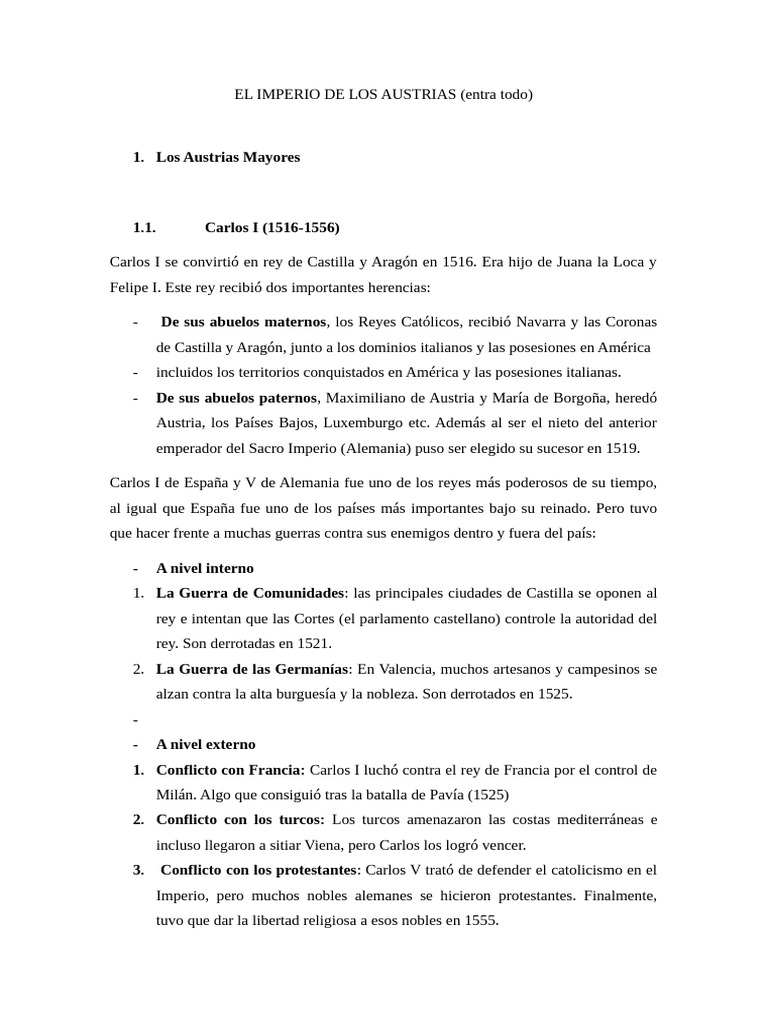 El Imperio de Los Austrias | PDF | Imperio español | Casa de los Habsburgo