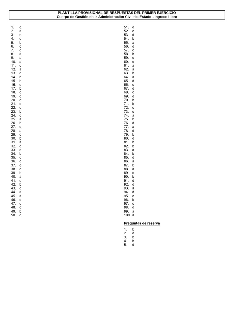 Plantilla Respuestas GACE-L | PDF