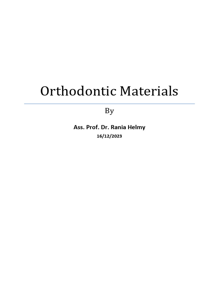 Ortho Materials 2023 DMS 715 1 | PDF | Shape Memory Alloy | Applied And Interdisciplinary Physics