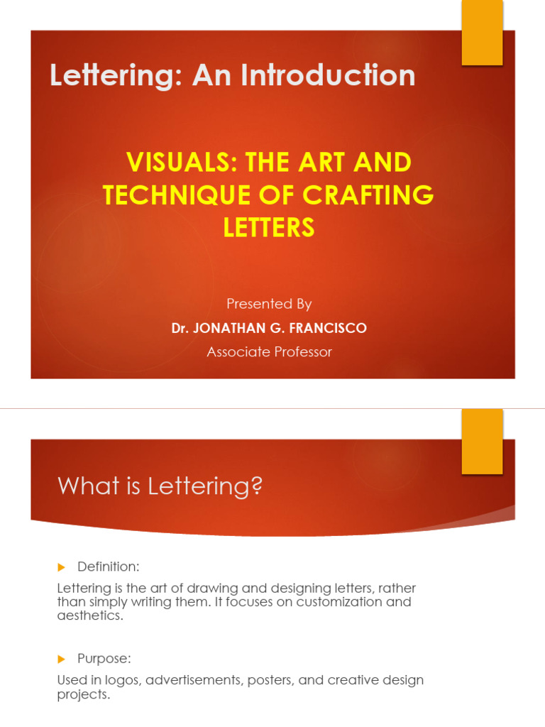 Graphic Arts Lecture 3 Lettering Presentation | PDF | Calligraphy ...