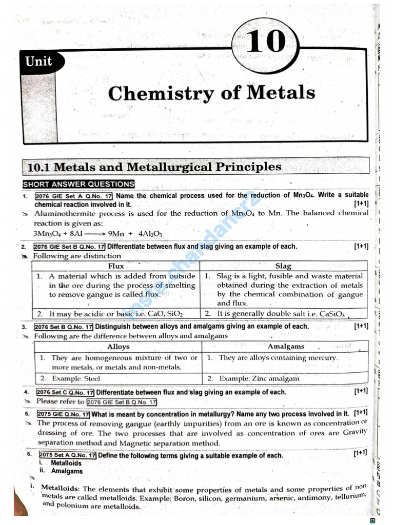 Chemistry of Metals | PDF