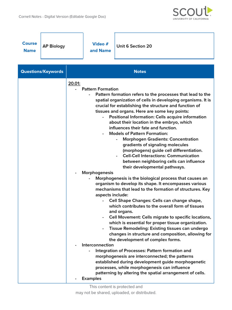 AP Bio_ Unit 6 Section 20 | PDF | Micro Rna | Apoptosis
