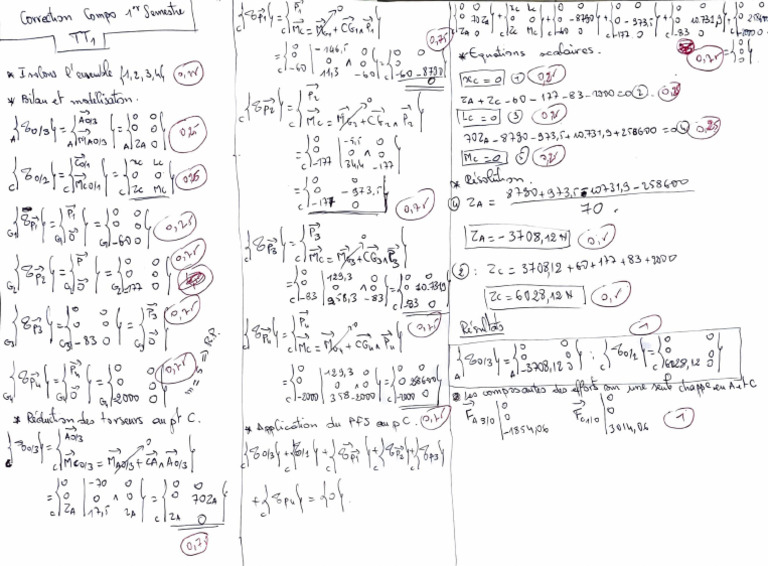 Corrigée Statique Analique Compo | PDF