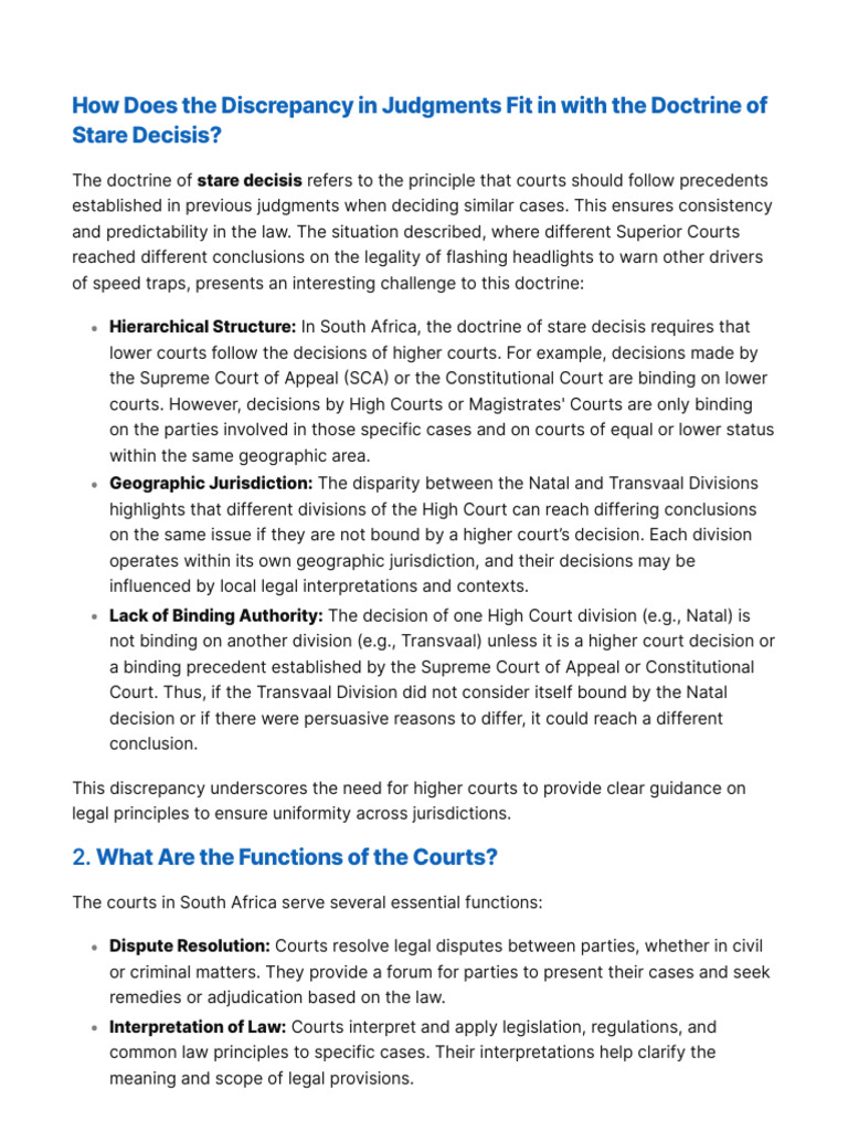 The Doctrine of Stare Decisis | PDF | Precedent | Separation Of Powers