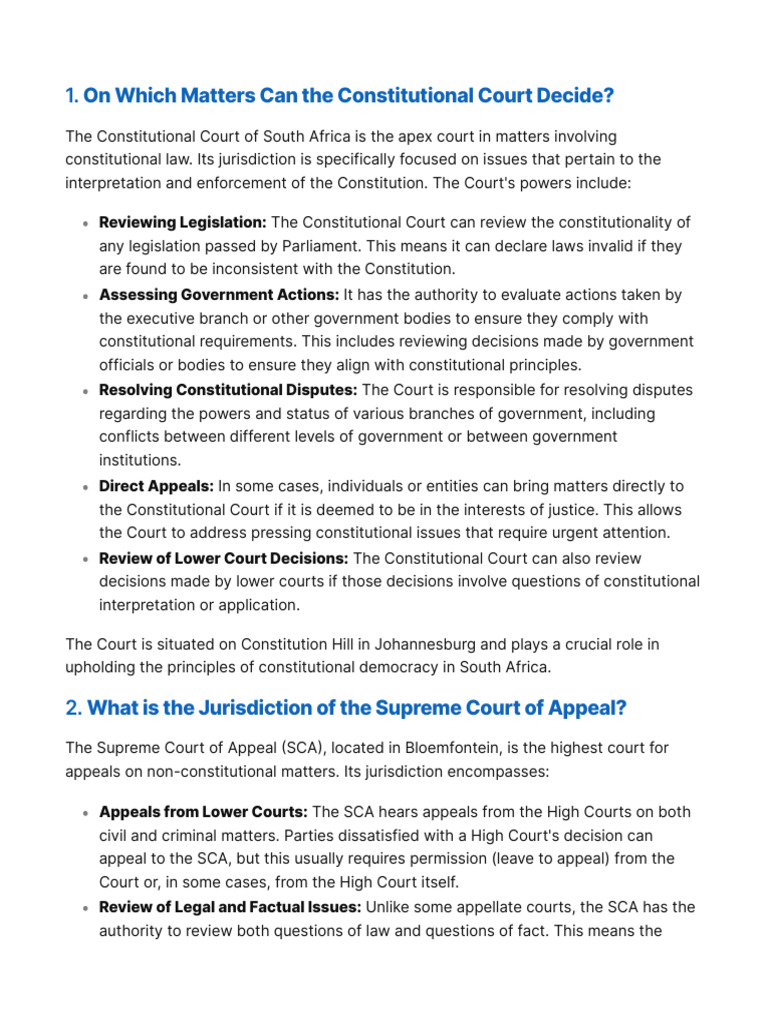 Overview of South Africa's Court System | PDF | Supreme Courts | Magistrate