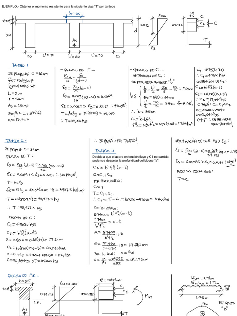 Ejercicio Vigas T | PDF